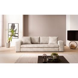 3-Sitzer Home Affaire, B:270cm H:72cm T:113cm, grau, Sofas, "SLEETLAND XXL in Samtvelours oder Vintage-Leder-Optik", besonders groß und bequem