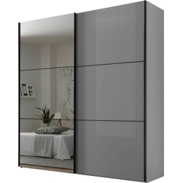 Schwebet&uuml;renschrank STAUD, B:225cm H:222cm T:68cm, grau, Holzwerkstoff, Schr&auml;nke, "Includo Glas, Made in Germany"