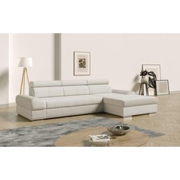 Sit & More Ecksofa SIT & MORE, B:284cm H:79cm T:171cm, wei&szlig;, Luxus-NaturLeder;Luxus-Kunstleder;NaturLEDER;Microfaser Primabelle (100% Polyester), Wohnzimmer,