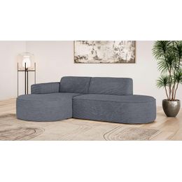 Ecksofa OTTO HOME, B:263cm H:76cm T:159cm, grau, 100% Polyester, Sofas, "ADELLA XL Design-Sofa mit Recamiere rechts/links, 263/159/76 cm", L-Form XL