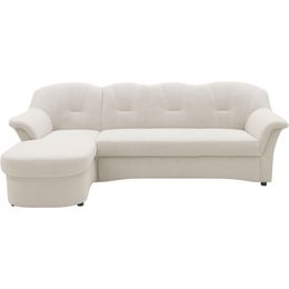 Ecksofa DOMO collection, B:231cm H:84cm T:142cm, beige, 100% Polyester, Wohnzimmer, Sofas, "Flores Schlafsofa, B/T/H: 233/142/86 cm, L-Form",