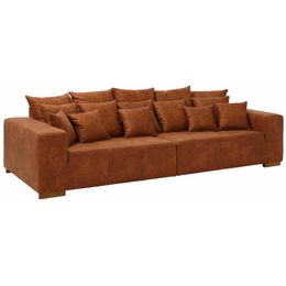Big-Sofa Home Affaire, B:290cm H:80cm T:118cm, braun, Luxus-Microfaser (100% Polyester);Luxus-Microfaser Lederoptik (100% Polyester), Sofas,