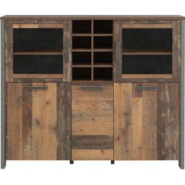 Highboard FORTE, B:151,3cm H:125,4cm, grau, Wohnzimmer, Sideboards, "Clif", Breite 151 cm