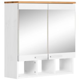 Spiegelschrank Home Affaire, B:60cm H:62cm T:20cmweiß, honig, Massivholz, Badezimmer, Schränke, "JOSIE", Breite 60 cm, aus Massivholz, verstellbarer