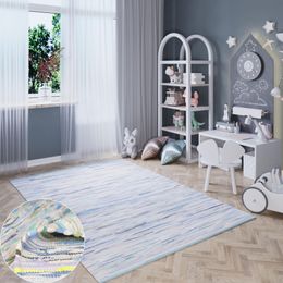 Teppich OTTO HOME, B:80cm H:10mm L:150cm, bunt, Baumwolle, Polyester, Wohnzimmer, Teppiche, "Bente", Handweb Teppich, 90% Baumwolle, handgewebt,