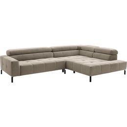 Ecksofa Places of Style, B:311cm H:71cm T:219cm, beige, 95% Polyester, 5% Nylon, Wohnzimmer, Sofas, "Claya, L-Form, incl. Kopfteilverstellung, Breite