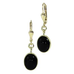 OSTSEE-SCHMUCK Damen Paar Ohrh&auml;nger "- Classic 10x8 mm - Gold 333/000 - Onyx", Gelbgold 333, gold, Gelbgold 333, Ohrringe