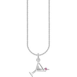 Thomas Sabo Damen Kette mit Anhänger "Cocktail-Anhänger", 45, Silber 925 (Sterlingsilber), bunt, Silber 925 (Sterlingsilber), Halsketten, mit