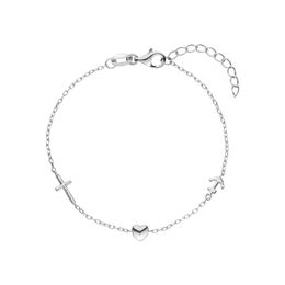 Jobo Damen Armband "Glaube Liebe Hoffnung", 19cm, Silber 925 (Sterlingsilber), silber, Silber 925 (Sterlingsilber), Armb&auml;nder, 925 Silber 19 cm