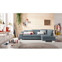 Ecksofa, B:292cm H:89cm T:212cm, blau, SET ONE BY Musterring, 100% Polyester, Wohnzimmer, Sofas, "SO 1200 inkl. Sitztiefen- & R&uuml;ckenverstellung f&uuml;r