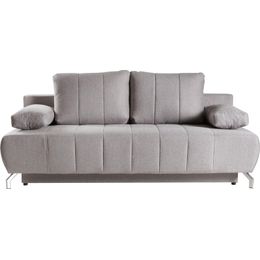 Schlafsofa WERK2, B:210cm H:95cm T:95cm, grau, 100% Polyester, Kinderzimmer, Sofas, "Troya Bettsofa mit Bettkasten und Federkern, Breite 210cm",