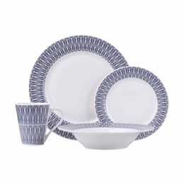 Maxwell & Williams Geschirr-Set "Dinner-Set Zenith 16er Set blau", 16 tlg., blau, MAXWELL & WILLIAMS, Geschirr-Sets