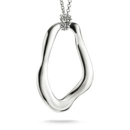 Thomas Sabo Damen Kette mit Anh&auml;nger "Natural Beauty Kette mit organisch geformtem Anh&auml;nger, Bold Elegance", 70, Silber 925 (recycelt), silber,