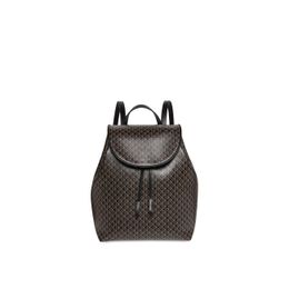 Calvin Klein Damen Cityrucksack "AOP FLAP BACKPACK", schwarz, Polyester, Rucksäcke, Freizeitrucksack, Damen Rucksack mit Monogramm-Print
