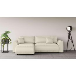 Ecksofa Home Affaire, B:235cm H:80cm T:138cm, beige, 100% Polyester, Wohnzimmer, Sofas, "VasbySuyal", L-Form