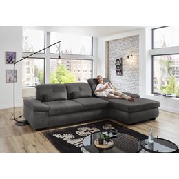 Ecksofa DIE PLANBAR, B:309cm H:85cm T:195cm, grau, 85% Polyester;15% Nylon, Wohnzimmer, Sofas, "MP-IN16012 L-Form, mit Kaltschum-Polsterung", inkl.