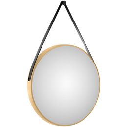 LED-Lichtspiegel Talos, &Oslash;:80cm, gold, Spiegel, rund, mit indirekter LED Beleuchtung, matt &Oslash; 80 cm