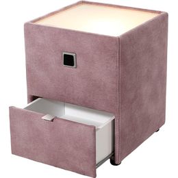 Jockenh&ouml;fer Nachtkonsole, B:42,5cm H:53cm T:45cm, rosa, JOCKENH&Ouml;FER GRUPPE, Glas, Holzwerkstoff, Sideboards, "Lancy", mit LED-Beleuchtung