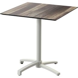 Klapptisch Essentials, B:70cm H:74cm T:70cm, beige, Aluminium/HPL Tischplatte, Garten, Tische, "X cross", in verschiedenen Ausführungen