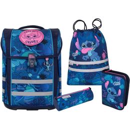 McNeill Kinder Schulranzen "Perfecto, Disney, Stitch", blau, Polyester, Rucks&auml;cke, inkl. Federm&auml;ppchen, Turnbeutel, Schlamperrolle & Motivmagnet
