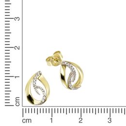 OROLINO Damen Paar Ohrstecker "Gold 585 zweifarbig mit 16 Brillanten zus. 0,06ct.", one-size, 0,06 SI = kleine Einschl&uuml;sse, Gold, bunt, Gold, Ohrringe