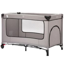 fillikid Baby Baby-Reisebett "Reisebett mit Komfortmatratze, hellgrau melange", grau, Aluminium, Polyester, Babybetten, inkl. Transporttasche