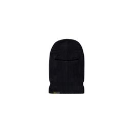 Damen Sturmhaube "Label Balaclava"schwarz, Alpha Industries, Obermaterial: 47% Viskose, 30% Nylon, 23% Polyester, M&uuml;tzen