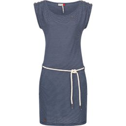 Ragwear Damen Shirtkleid "Chego Stripes Intl.", blau, Gr. XL, 50% Baumwolle, 50% Polyester, Kleider, stylisches Sommerkleid mit Streifen-Muster