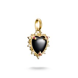 Thomas Sabo Damen Charm Herz "Charm Vintage-Herz - Connect", gold, Silber 925 (recycelt), Charms, mit Rubin (synth.), Zirkonia (synth.)