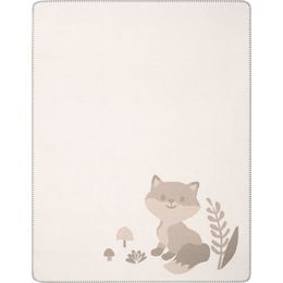 Babydecke Biederlack, B:75cm L:100cm, beige, Baumwolle, Polyacryl, Polyester, Wohndecken, "Babydecke Foxy", 75 x 100, mit Zierstich