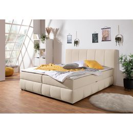 Boxbett Inosign, B:192cm L:210cm, beige, Komplettbetten, "Hartley inkl. Bettkasten und Topper, auch in Überlänge erhältlich", wahlweise mit Bonnell-