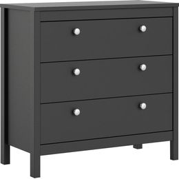Kommode Home Affaire, B:82,1cm H:79,7cm T:38,4cm, schwarz, Spanplatte, Schlafzimmer, Sideboards, "Madrid, Aufbewahrung, Schubladenschrank, Stauraum",