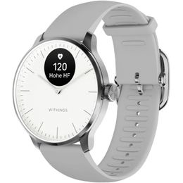 Withings Smartwatch "ScanWatch Light 37mm RoseGold, Akku bis 35 Tage, 50 M Wasserdicht", weiß, Smartwatches, Leicht, elegant, langlebig, hybride, für