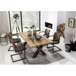 Esstisch Sit, B:220cm, beige, K&uuml;che, Tische, "Tables", mit Platte aus Wildeiche natur