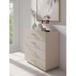 Kommode Home Affaire, B:99,4cm H:92,4cm T:44cm, beige, Melamin, Schlafzimmer, Sideboards, "CLAREI Sideboard mit 4 Schubladen, Ma&szlig;e B/H/T: 100/92/44