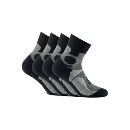 Rohner Socks Herren Kurzsocken "Socken Trekking Quarter 2-er pack 4er Pack", Gr. 47, grau, Obermaterial: 38% Baumwolle CO. 25% Wolle mw. 25%