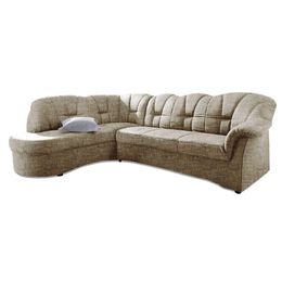 Ecksofa DOMO collection, B:241cm H:84cm T:178cm, braun, Kunstleder SOFTLUX;Luxus-Microfaser (100% Polyester);Struktur ( 90% Polyester, 10%