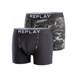 Replay Herren Boxershorts, Gr. S, schwarz, Obermaterial: 95% Baumwolle, 5% Elasthan, Unterhosen