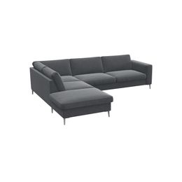 Ecksofa FLEXLUX, B:273cm H:85cm T:225cm, grau, 100% Polyester, Wohnzimmer, Sofas, "Fiore, super Sitzkomfort durch Kaltschaum im Sitz, L-Form", breite