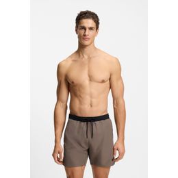 BOSS Herren Badeshorts "Starfish", braun, Gr. S, Microfaser, Microfaser, Badehosen, mit Kontraststreifen