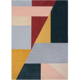 Wollteppich FLAIR RUGS, B:120cm H:10mm L:170cm, bunt, Wolle, Teppiche, "Alwyn", Wolle, Teppich, Wohnzimmer, Schlafzimmer, Esszimmer