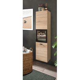 Hochschrank Welltime, B:30cm H:125cm T:29cm, braun, FSC-zertifizierter Holzwerkstoff, Badezimmer, Schr&auml;nke, "Tampa, H&ouml;he 125cm, h&auml;ngend oder stehend