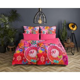 Wendebettwäsche HIP, bunt, Satin, Obermaterial: 100% Baumwolle, Bettwäsche, "Giselah", Mako-Satin, 135x200, Reißverschluss, Wendeoptik, Mandala,