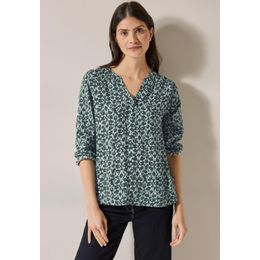 Cecil Damen Klassische Bluse, grün, Gr. XXL, bedruckt, Stoff, 99% Viskose, 1% Metallfasern, Blusen, mit Elastikbund an den Ärmeln