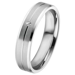 DOOSTI Damen Trauring "Schmuck Geschenk Silber 925 Trauring Ehering Partnerring LIEBE", 54, 0,02 SI = kleine Einschl&uuml;sse mit Brillant, Diamanten