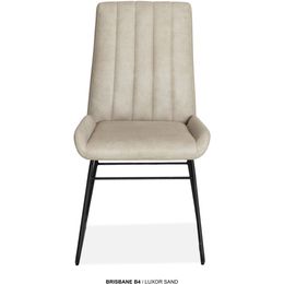 Esszimmerstuhl OMG DESIGN, B:51cm H:93cm T:61,5cmsand, schwarz, sand, Polyester, St&uuml;hle, "Brisbane", Esszimmerstuhl, pflegeleichter Bezug