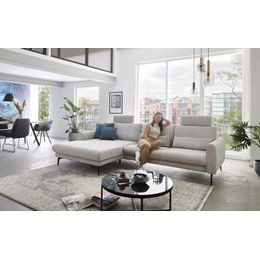 Ecksofa DIE PLANBAR, B:305cm H:87cm T:180cm, silber, 95%Polyester;5% Nylon, Wohnzimmer, Sofas, "MP-IN23147 L-Form", Kaltschaumpolsterung, softer Sitz