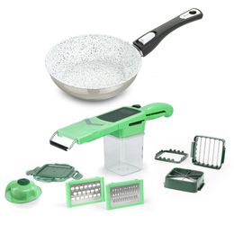 Genius Bratpfanne "Cerafit Mont Blanc 20 cm inkl. Nicer Dicer Quick Professional", Ø 20cm + Höhe 5,8cm, silber, Pfannen, Abnehmbarer Griff,