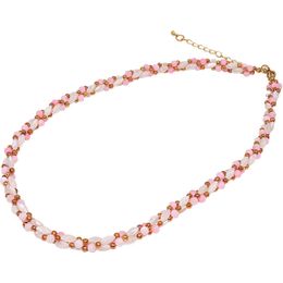 Firetti Damen Perlenkette "Schmuck Geschenk Messing Halsschmuck Halskette", Messing, L: 50 B: 8mm, rosa, Messing, B:8mm, Halsketten, Made in Germany