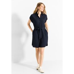 Cecil Damen Blusenkleid, blau, Gr. XL, unifarben, Stoff, 56% Viskose, 43% Polyester, 1% Elasthan, Kleider, mit Knopfleiste